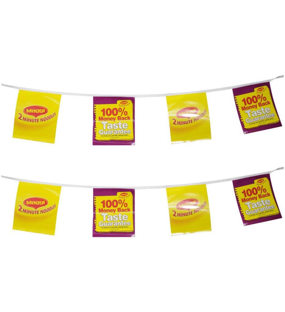 Coated paper pennant banner for maggi noodles – Custom pennant banner ...