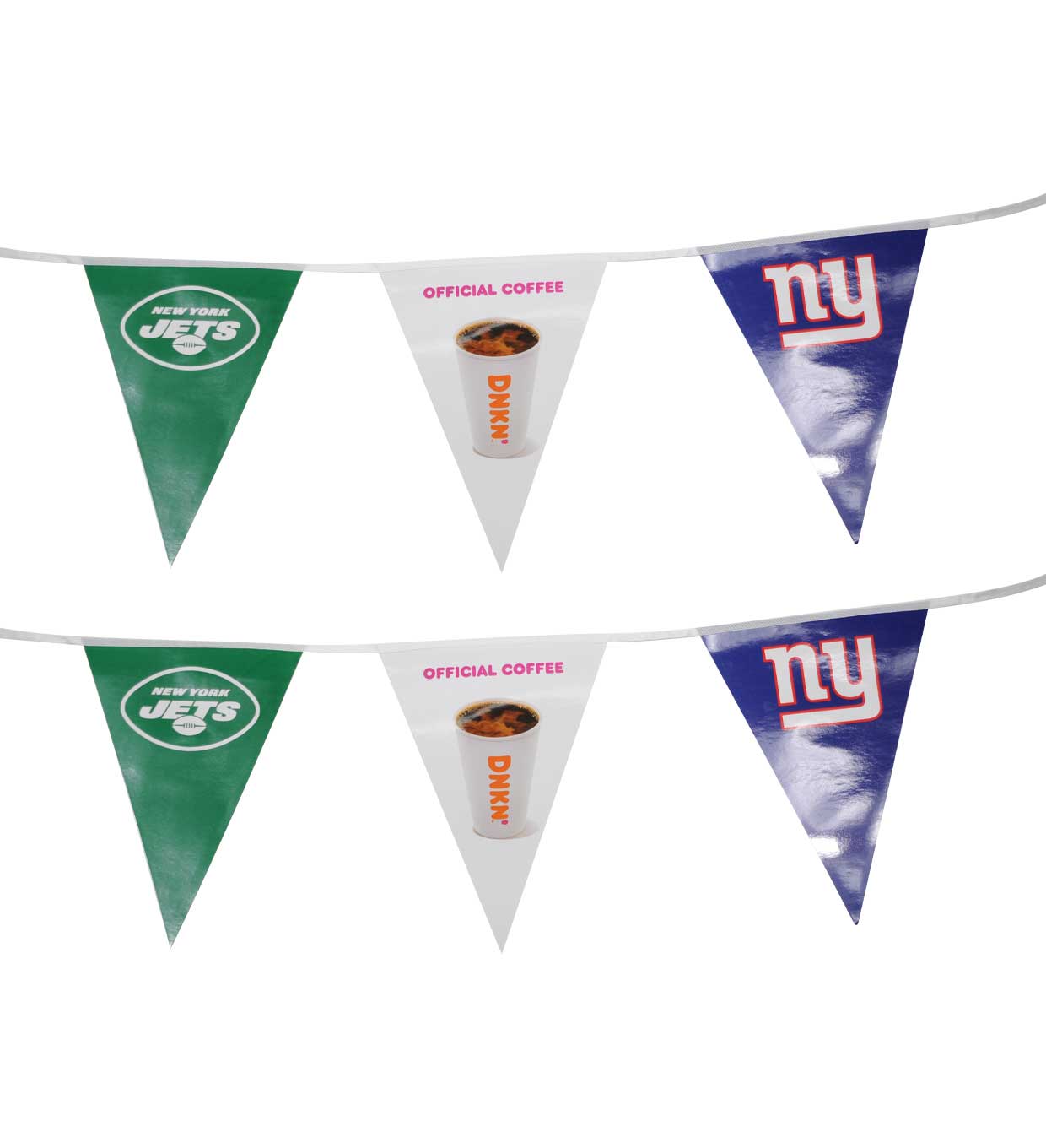 Coated paper pennant banner for dunkin coffee shop – Custom pennant ...